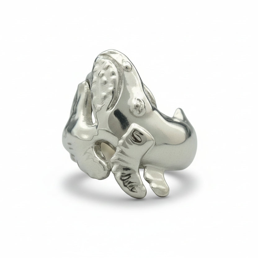 Breaching Whale Sterling Silver Ring - Handmade Elegance – Attractive ...